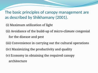 Principles of Canopy Management .pptx in subject canopy management of ...