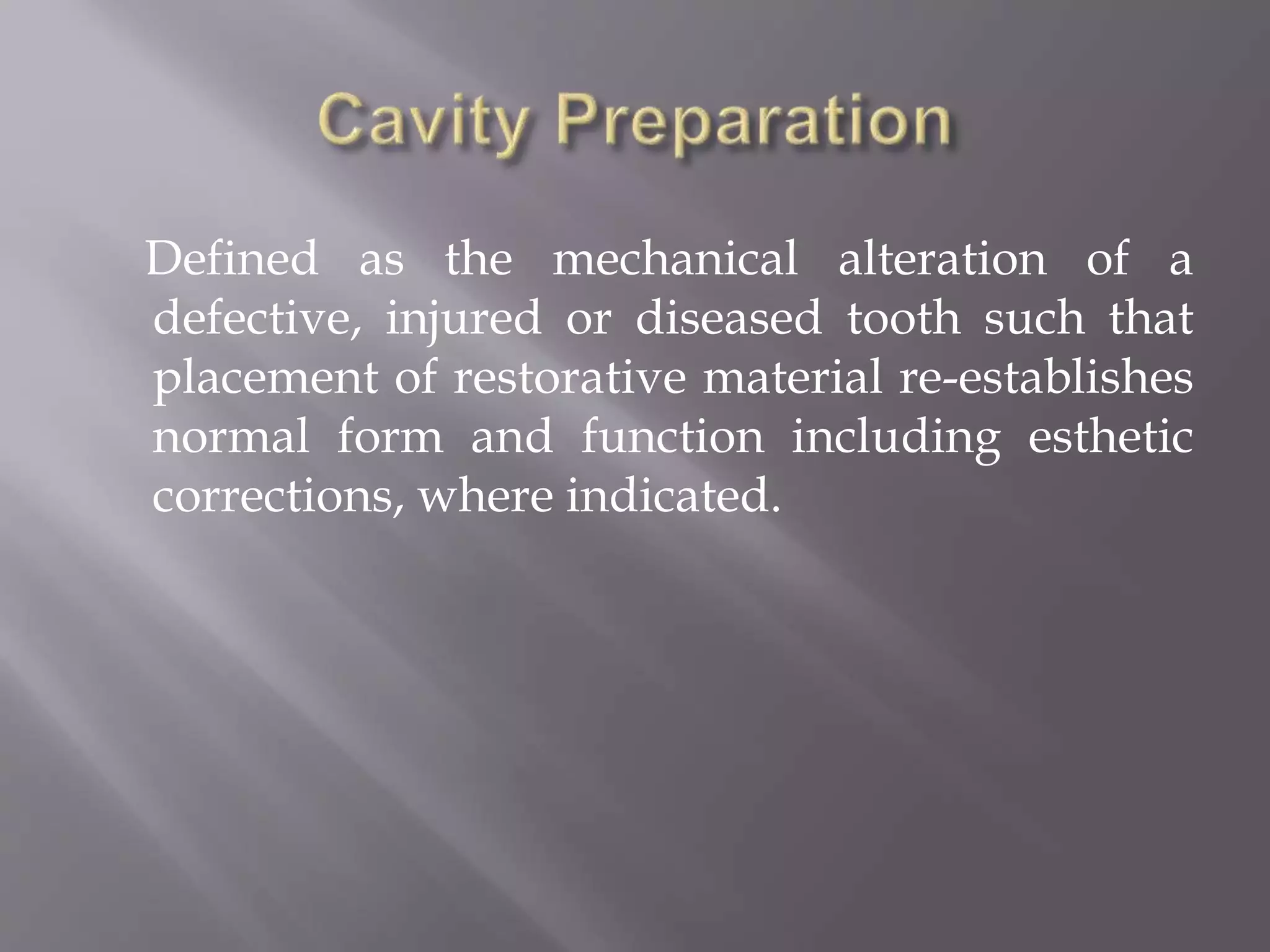 Principles of cavity preparation | PPTX