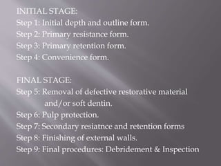 Principles of cavity preparation | PPTX