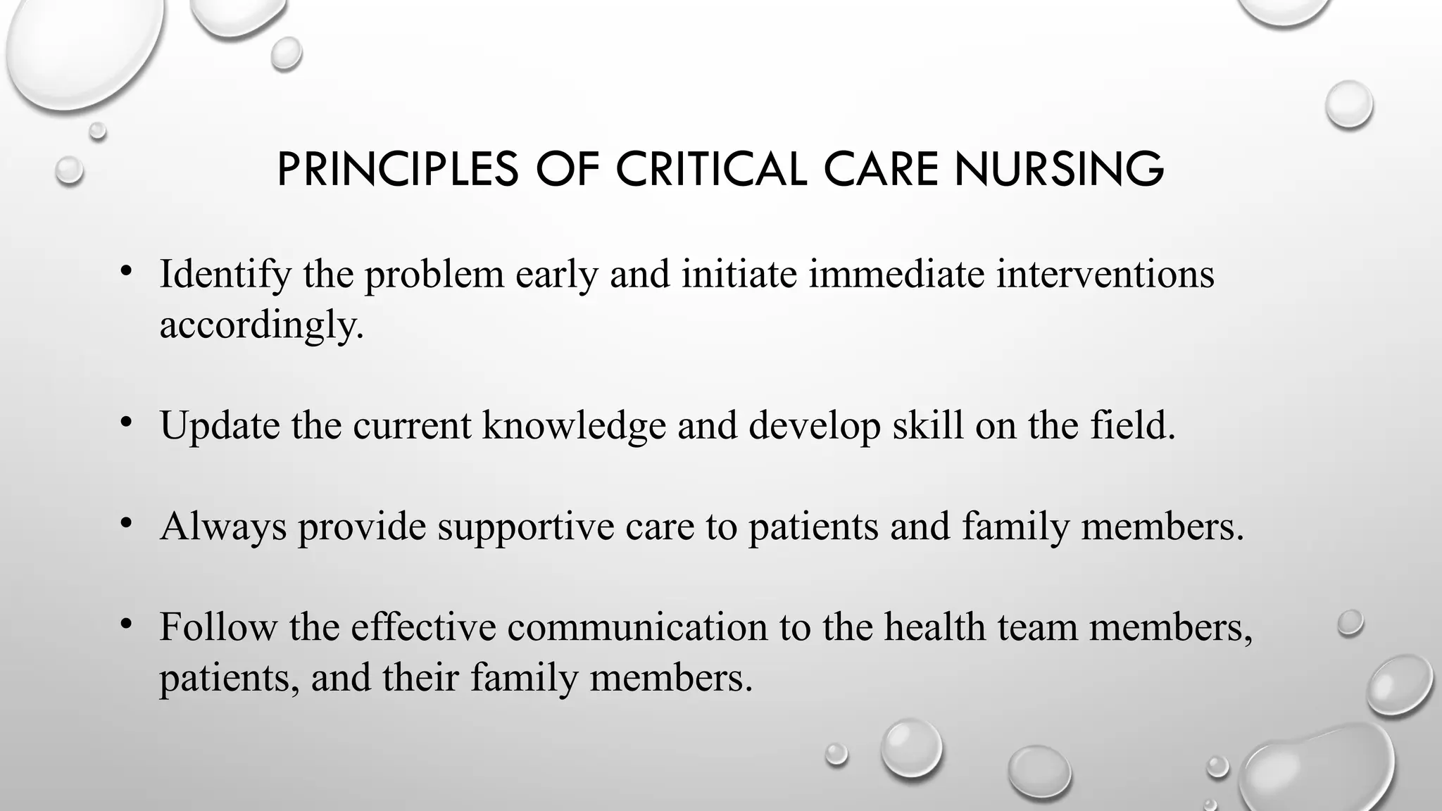 principle of critical care unit for nurses | PPTX