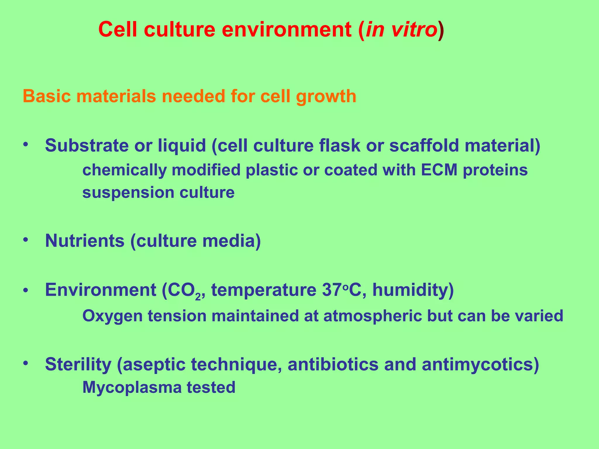 Introduction to cell culture techniques | PPT