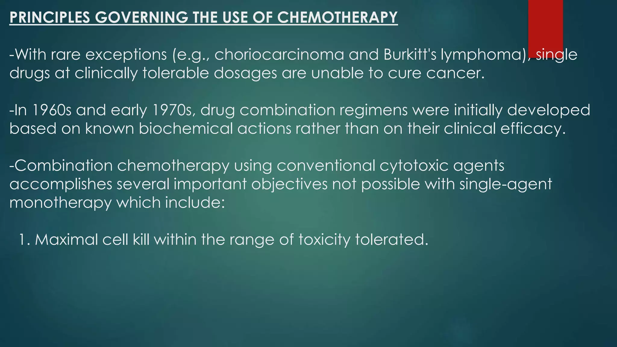 Principles of chemotherapy(types, indications and complications) | PPTX