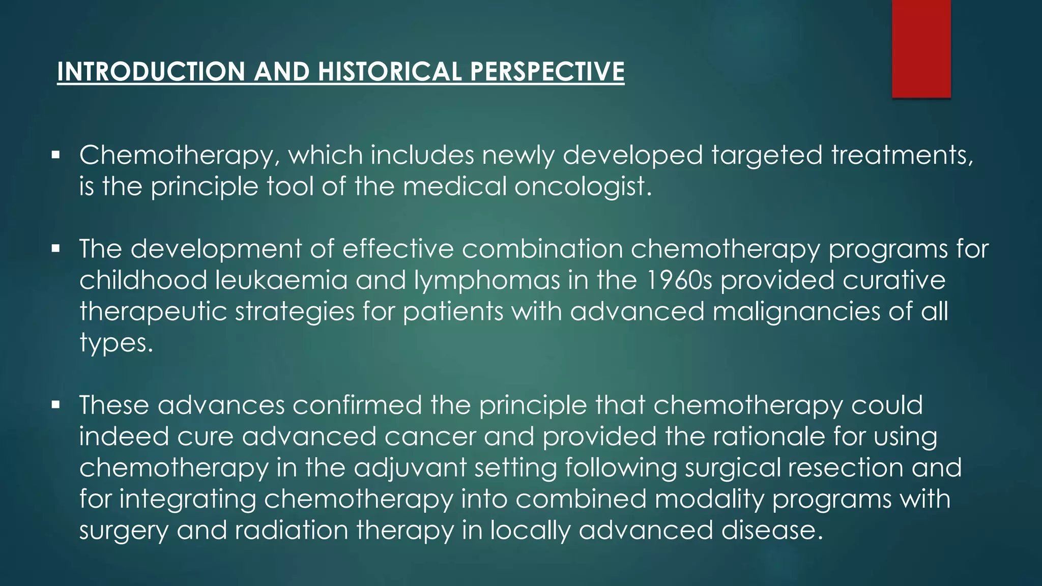 Principles of chemotherapy(types, indications and complications) | PPTX