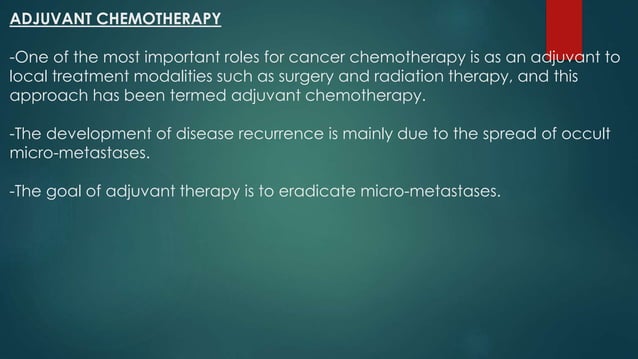 Principles of chemotherapy(types, indications and complications) | PPTX