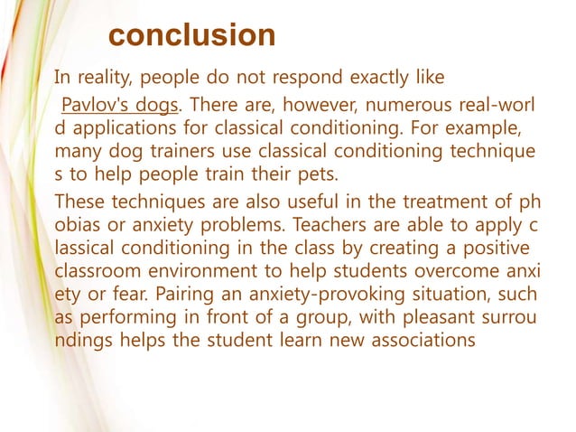 Principles of classical conditioning | PPTX