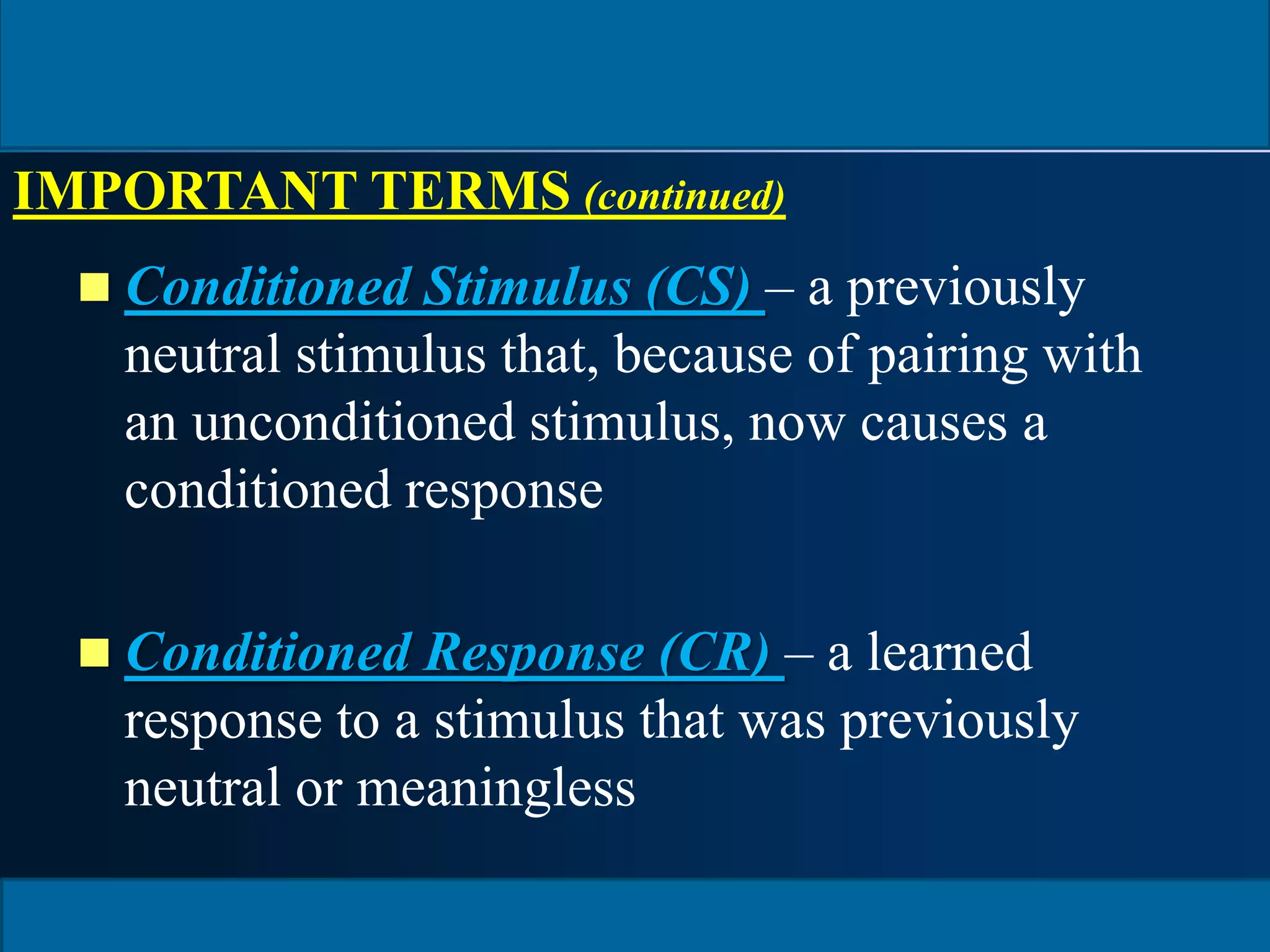 Principles of classical conditioning | PPTX