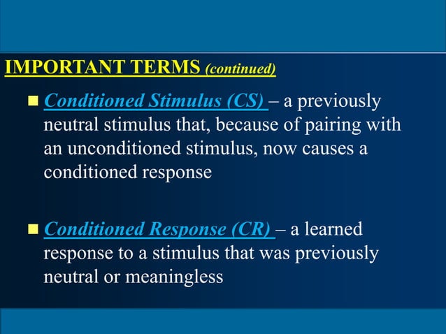Principles of classical conditioning | PPT
