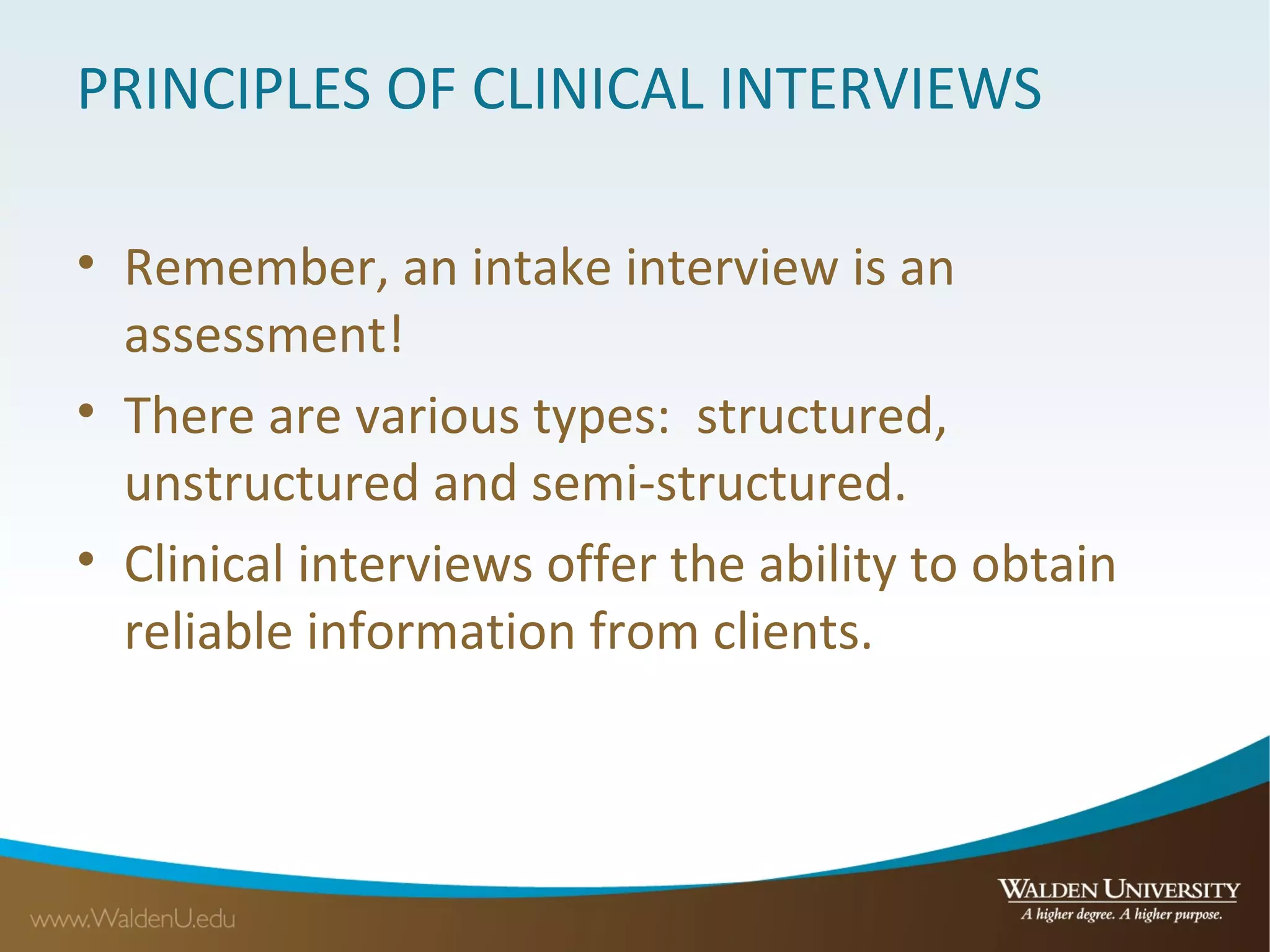 Principles of clinical interviews | PPT