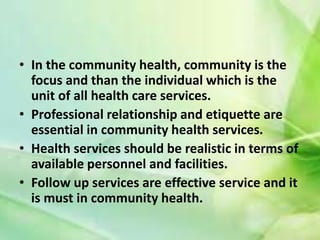 Principles of community health nursing | PPTX