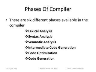 Principles of compiler design | PPT