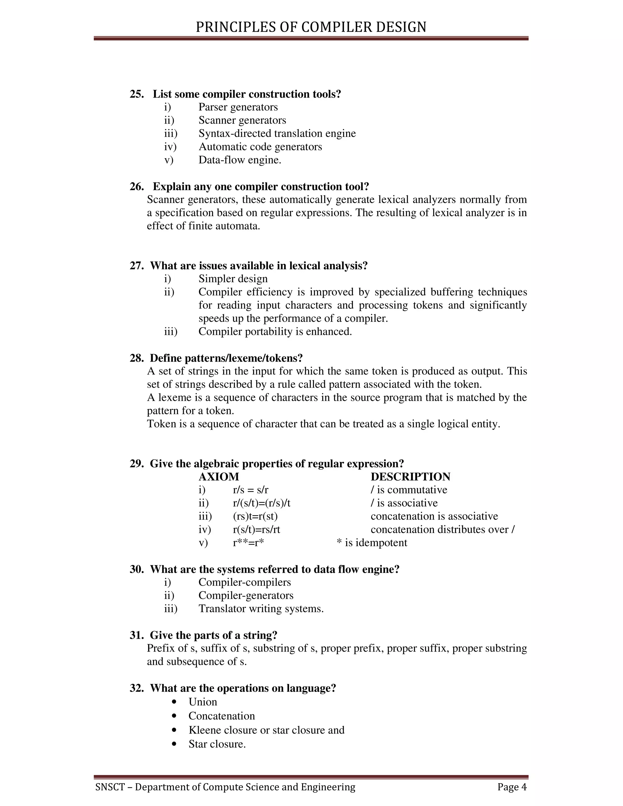 Principles of compiler design | PDF