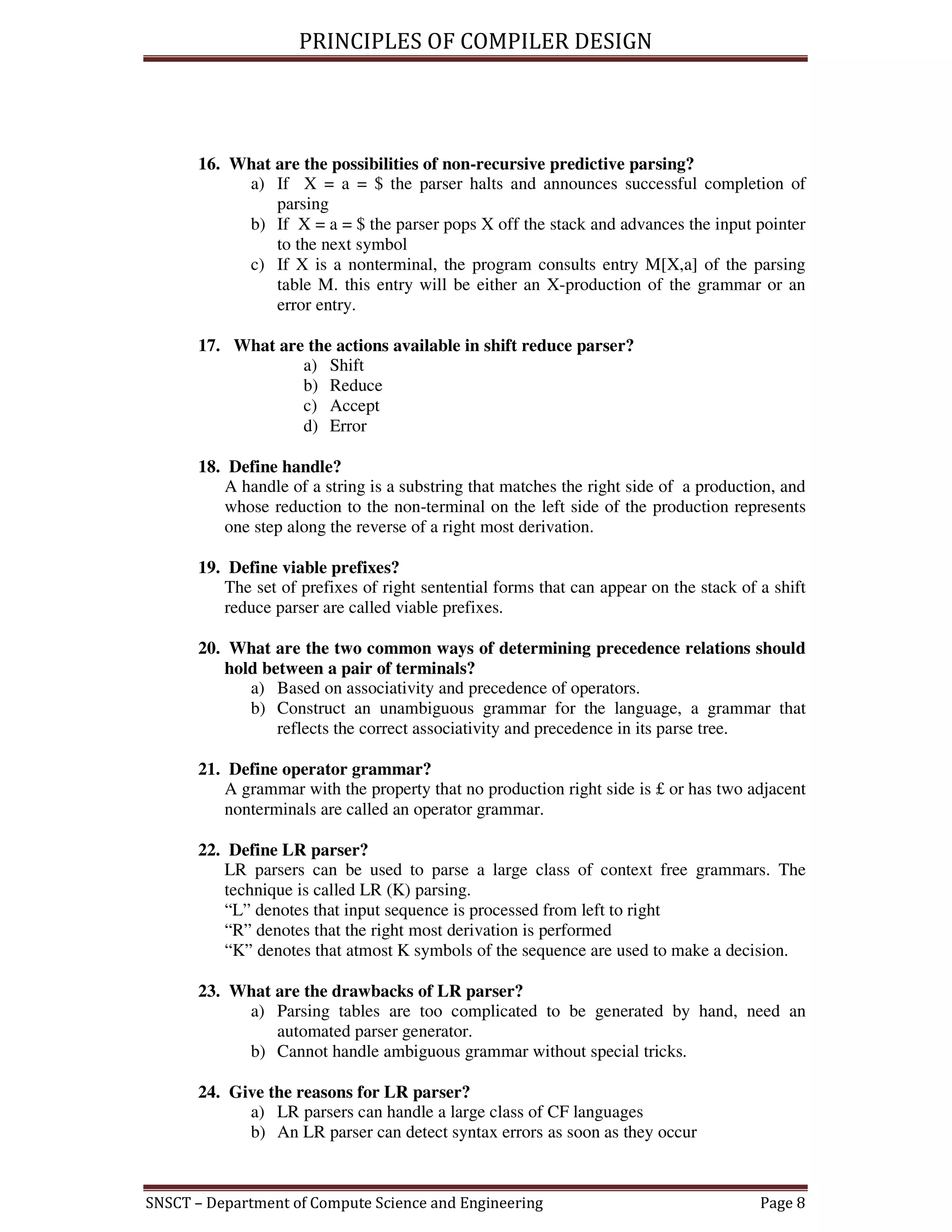 Principles of compiler design | PDF