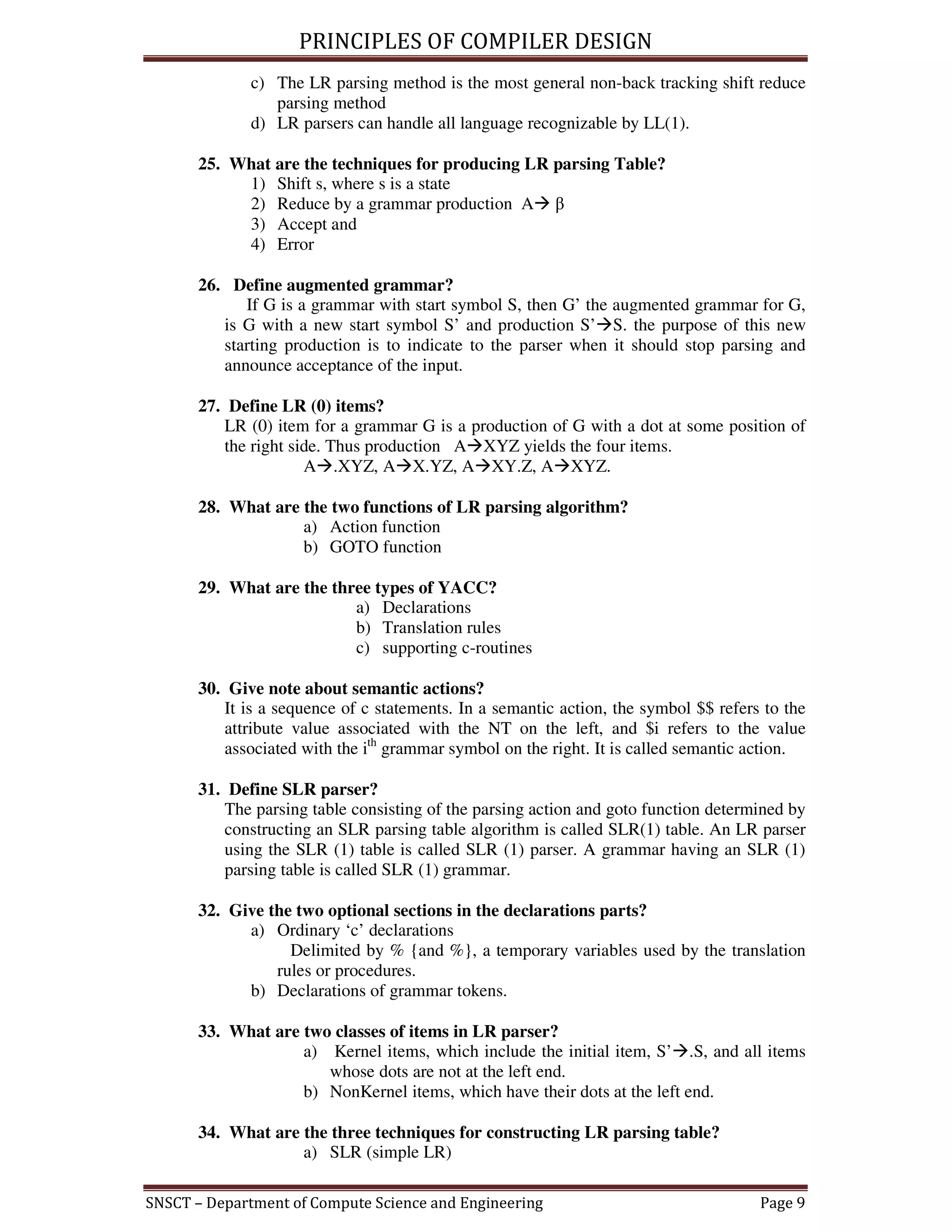 Principles of compiler design | PDF