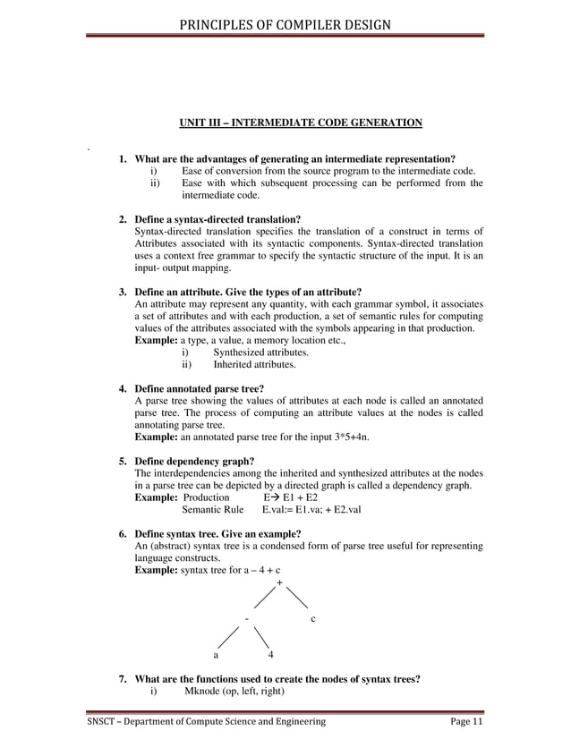 Principles of compiler design | PDF