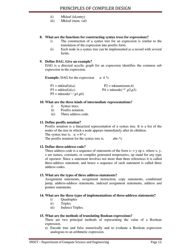 Principles of compiler design | PDF