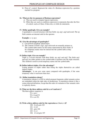 Principles of compiler design | PDF