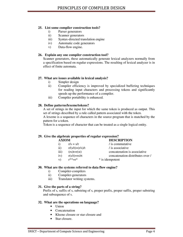 Principles of compiler design | PDF