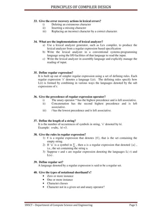 Principles of compiler design | PDF