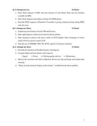 Principles Of Computer Architecture And Maintenance 80 Marks Sample ...