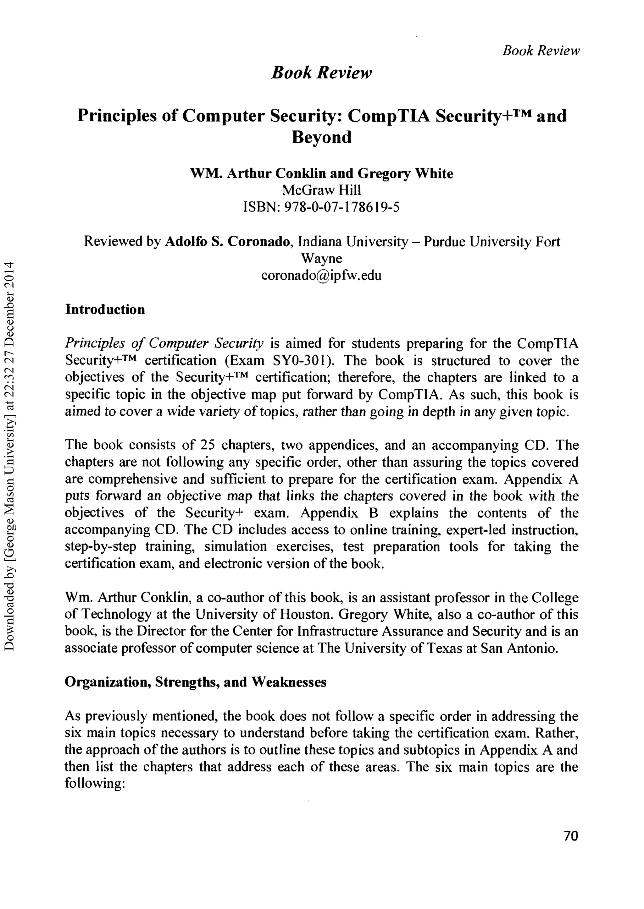 Principles of computer security comptia security | PDF | Technology & Computing