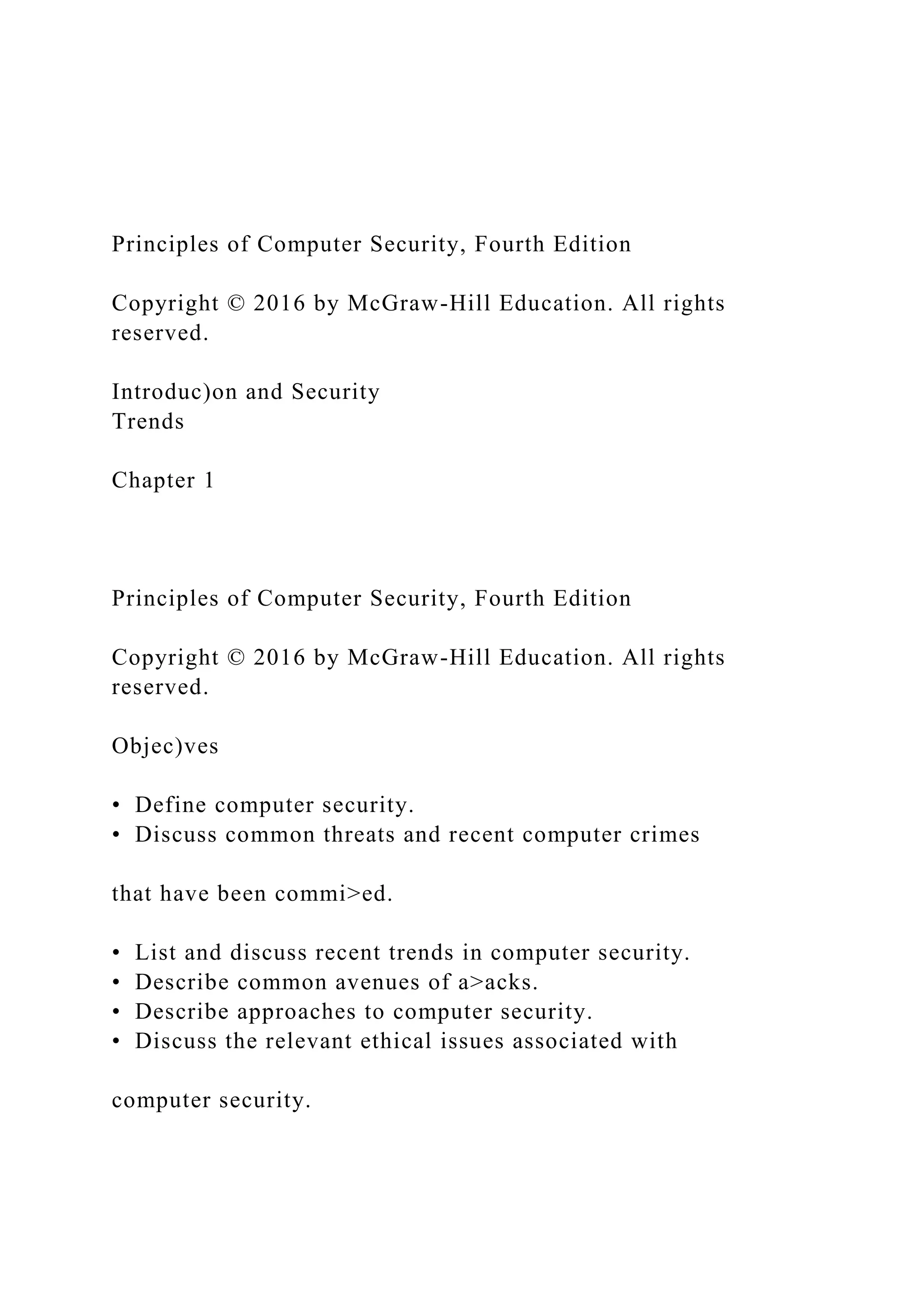 Principles of Computer Security, Fourth Edition Copyright .docx