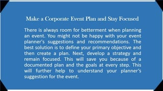Essential Principles of Corporate Event Planning | PPTX