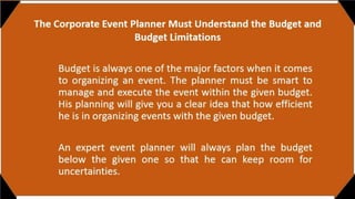 Essential Principles of Corporate Event Planning | PPTX