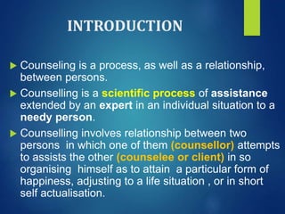 Principles of counceliing techniques | PPTX