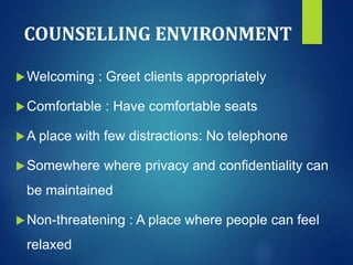 Principles of counceliing techniques | PPTX