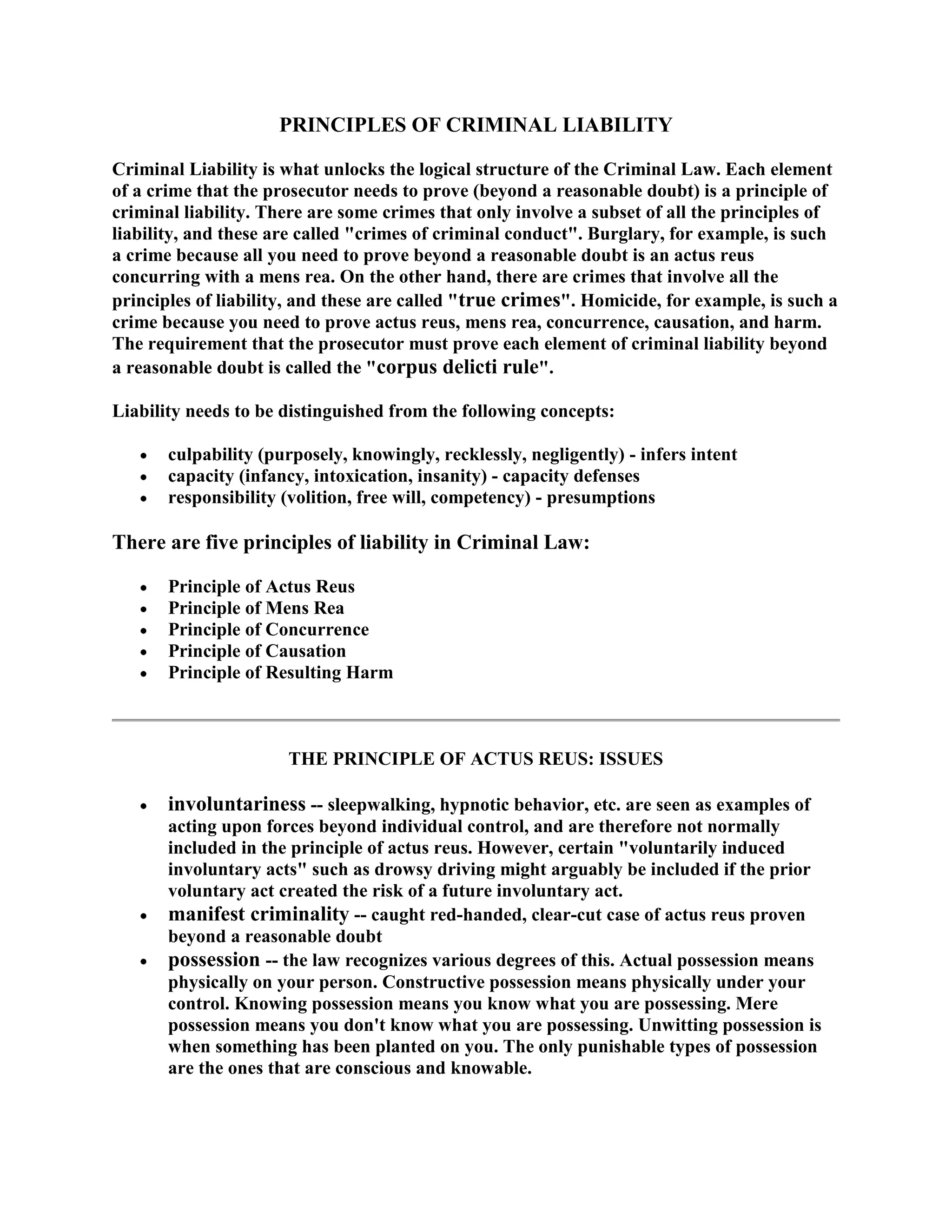 Principles of criminal liability | DOCX