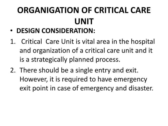 PRINCIPLES OF CRITICAL CARE UNIT.pptx | First Aid | Injuries
