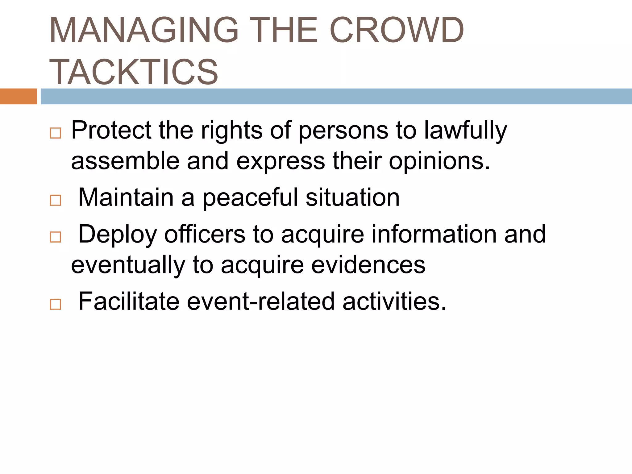 Principles of crowd control | PPTX
