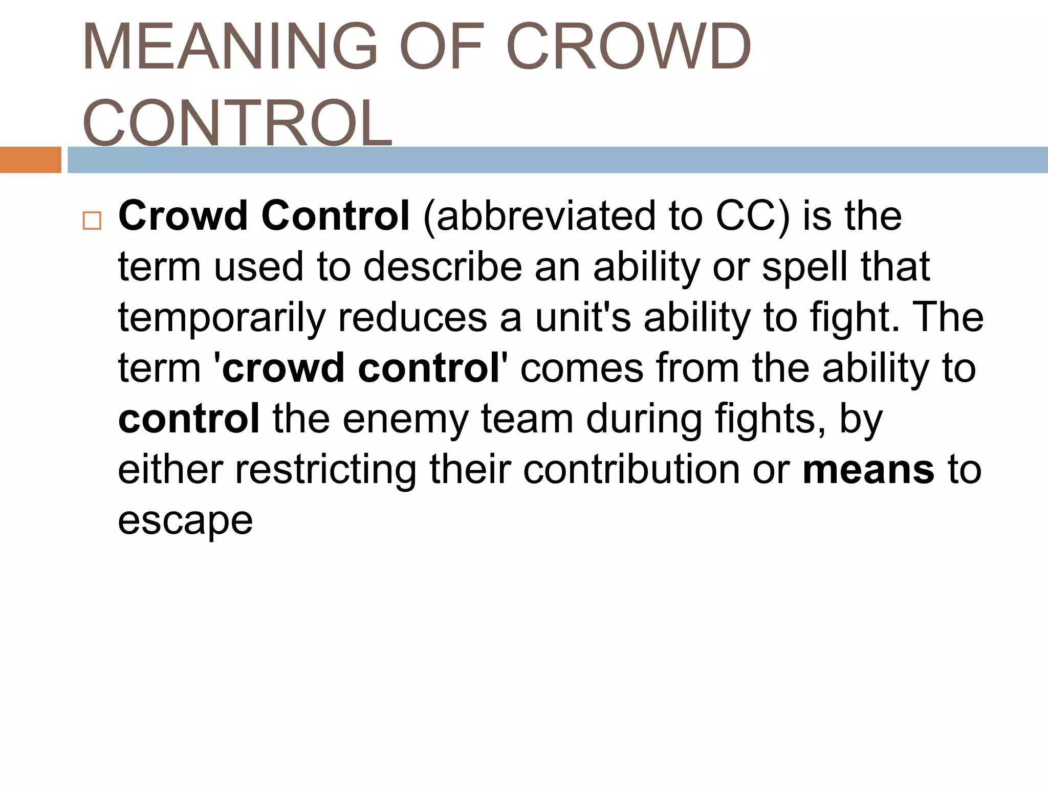 Principles of crowd control | PPTX
