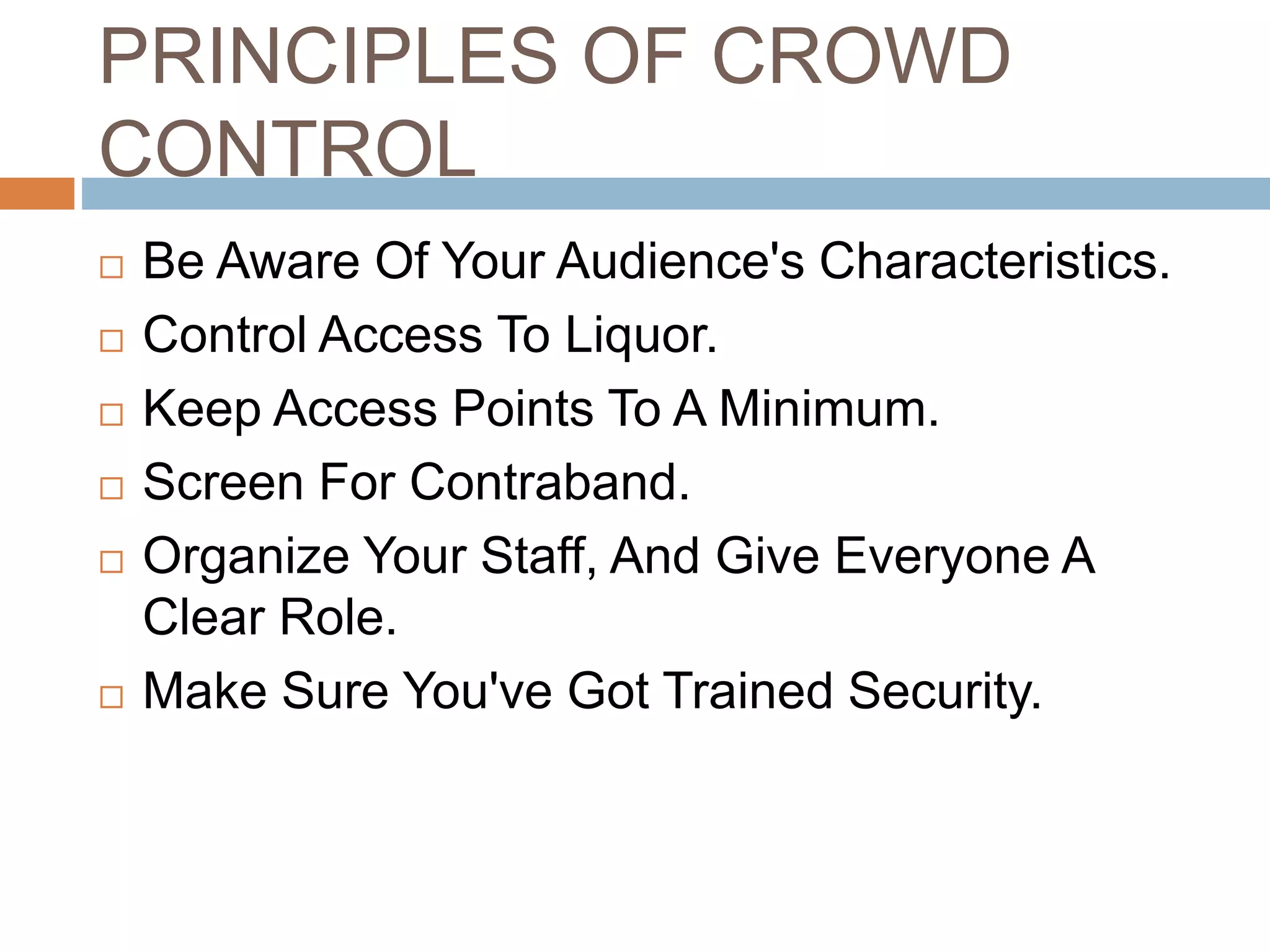 Principles of crowd control | PPTX