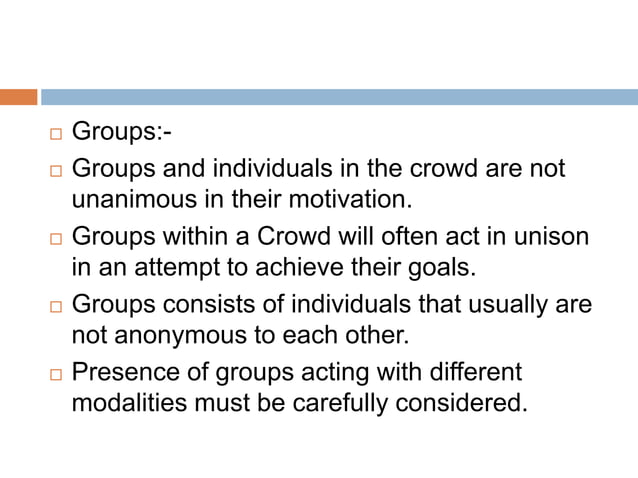 Principles of crowd control | PPTX