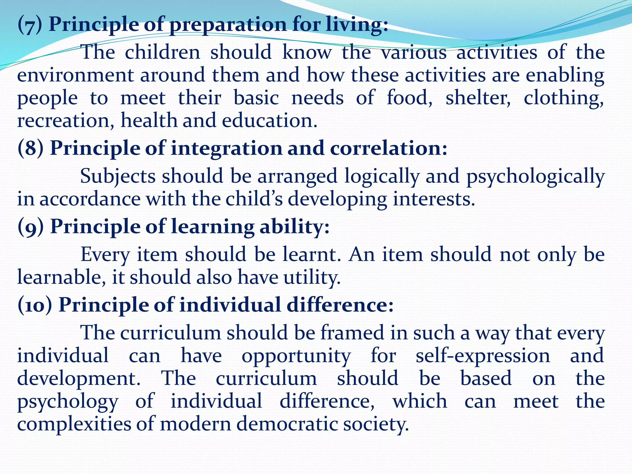 Principles of curriculum construction | PPTX