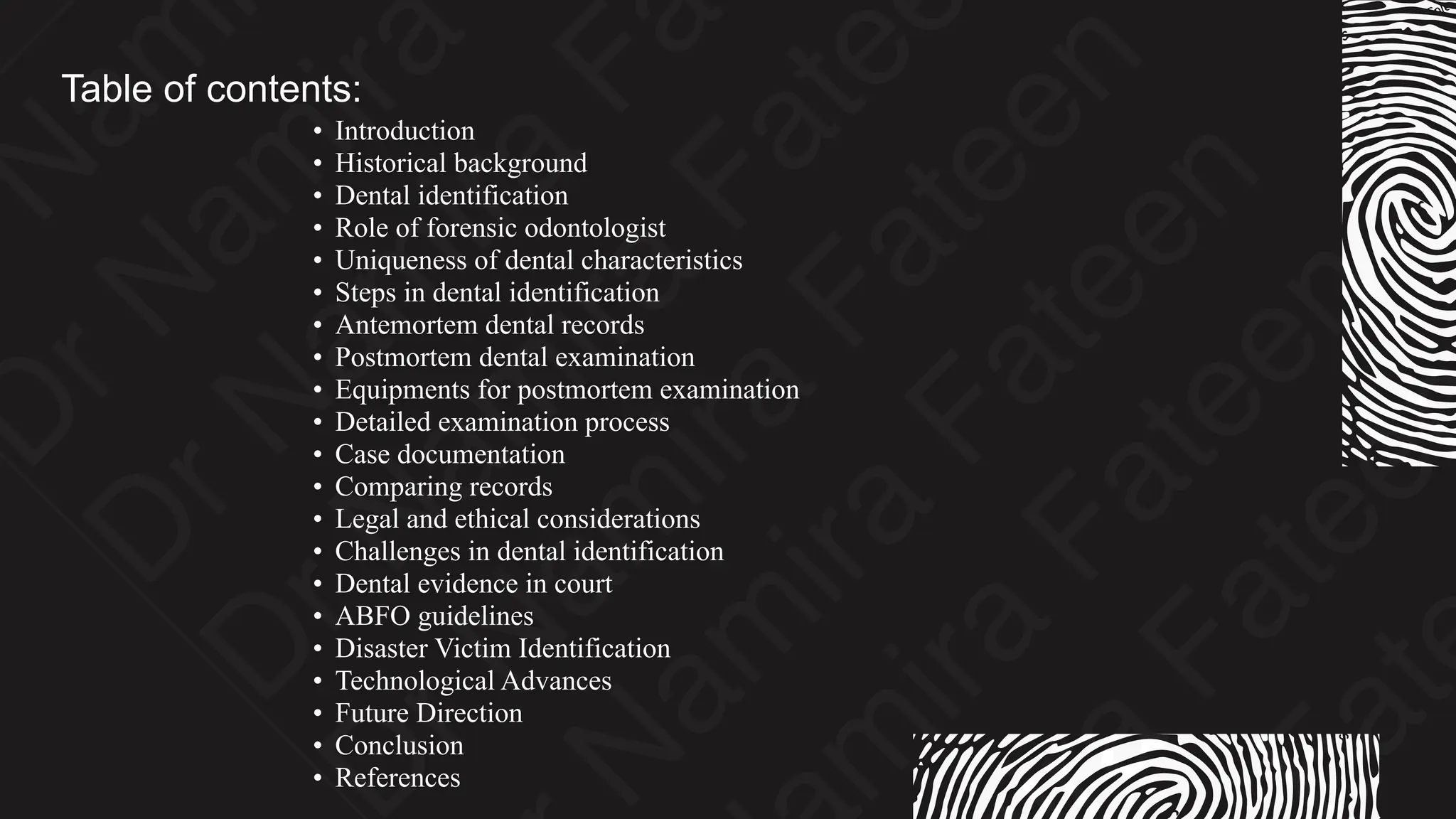 Principles of dental identification- forensic odontology/ Dr Namira ...