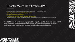 Principles of dental identification- forensic odontology/ Dr Namira ...