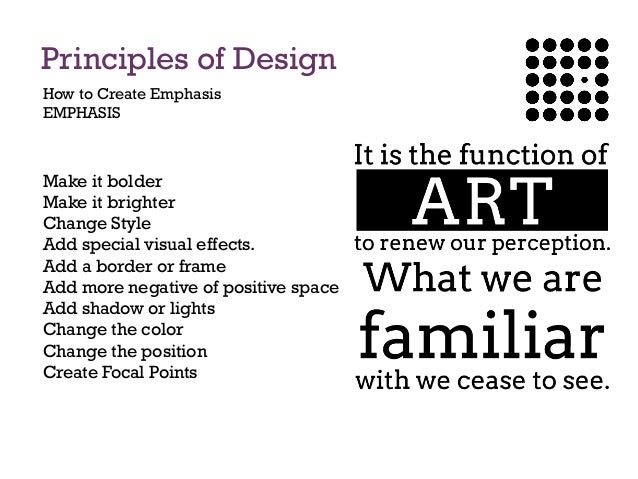 Principles of design