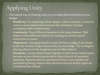 Principles of Design: Proximity and Unity | PPTX