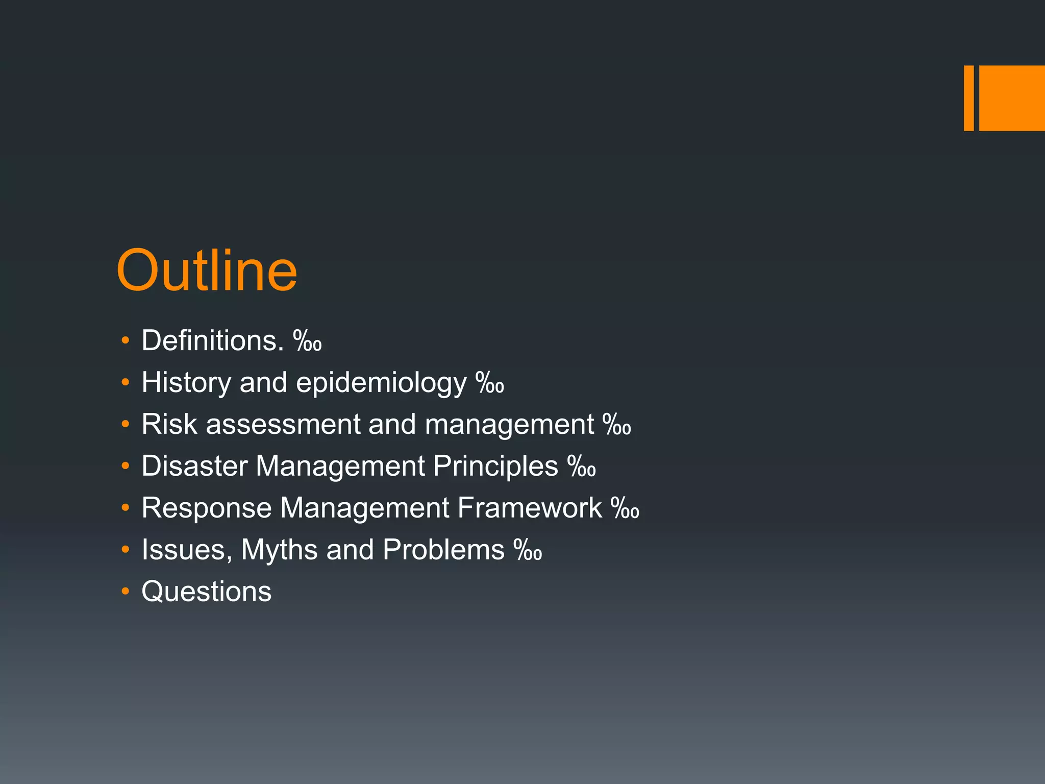 Principles of disaster management | PPTX