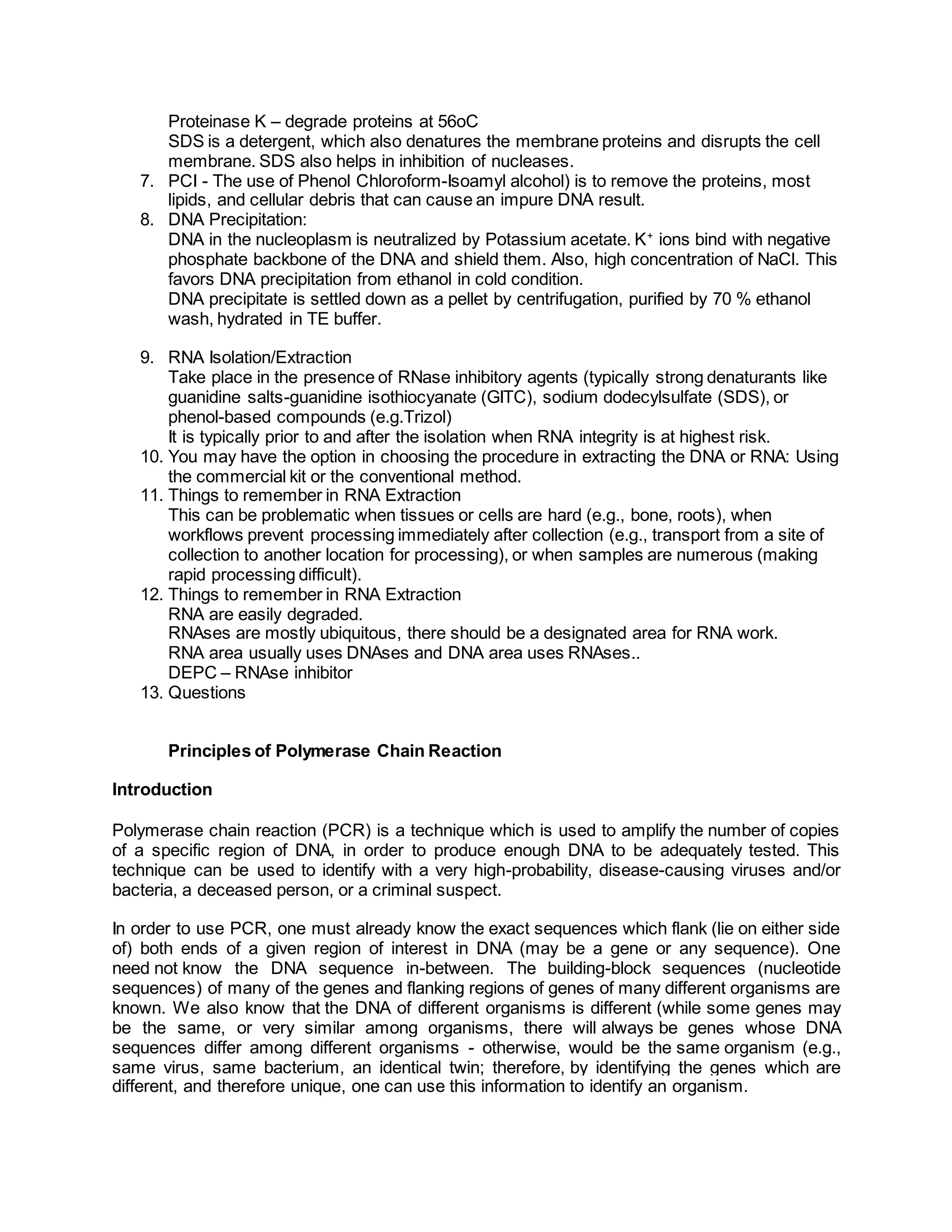 Principles of DNA isolation, PCR and LAMP | DOCX