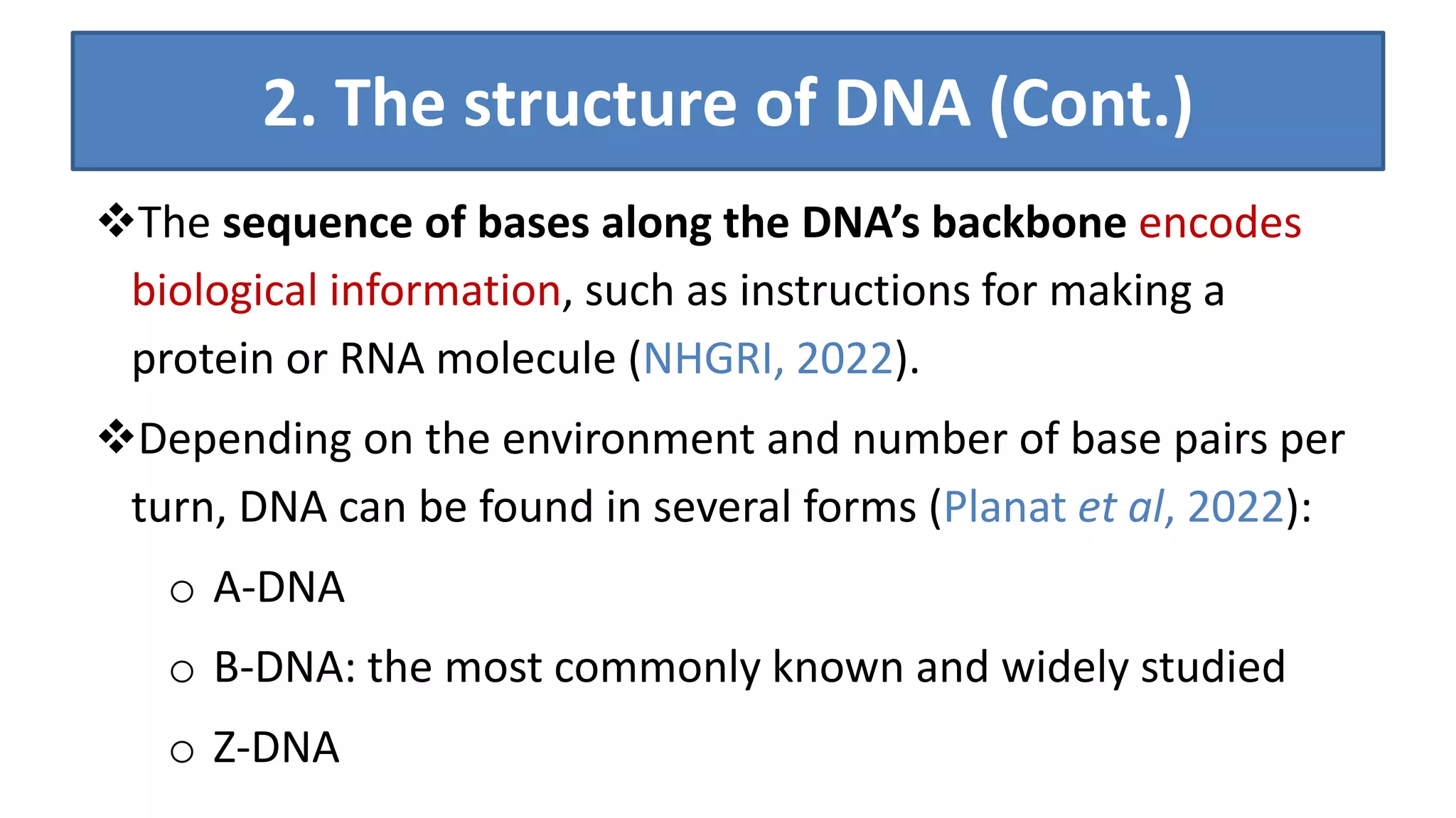 Principles of DNA Structure, Replication and how it affects Plant ...