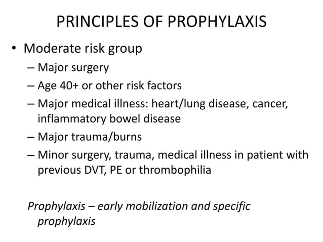 Principles of dvt prophylaxis | PPTX | Blood Disorders | Diseases and ...