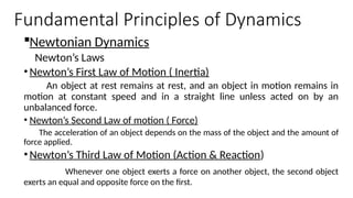 PRINCIPLES OF DYNAMICS and science and subdivision of mechanics | PPT