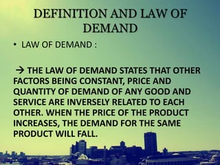 THEORY OF DEMAND AND SUPPLY | PPTX