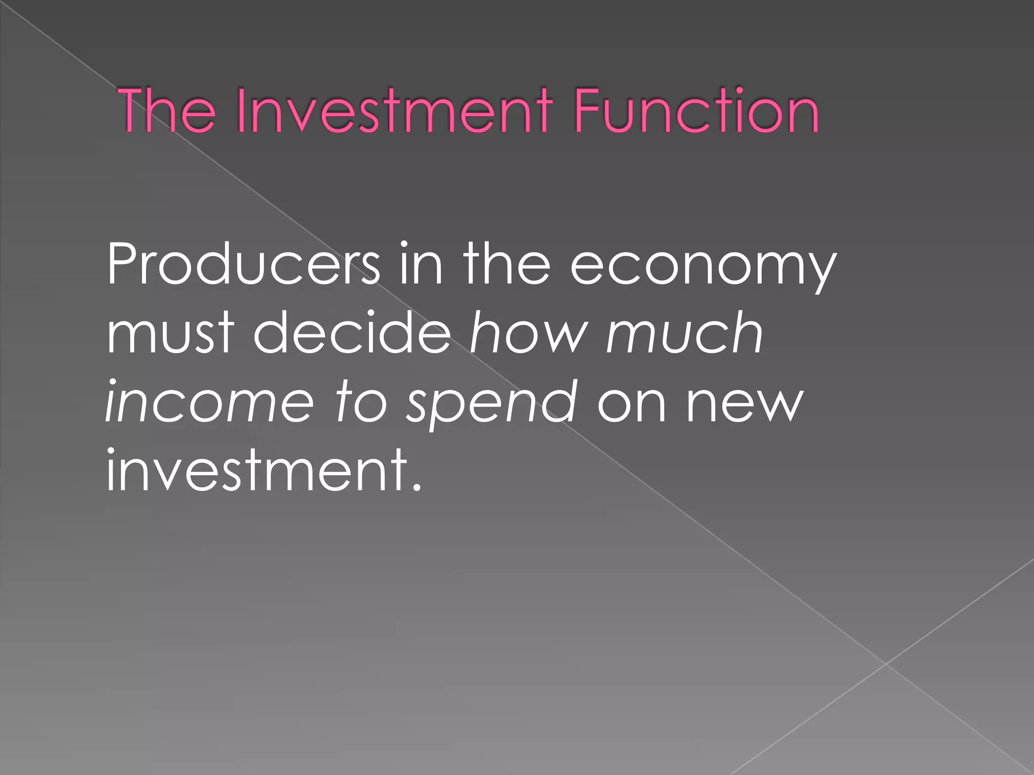 Principles of economics the investment function | PPTX
