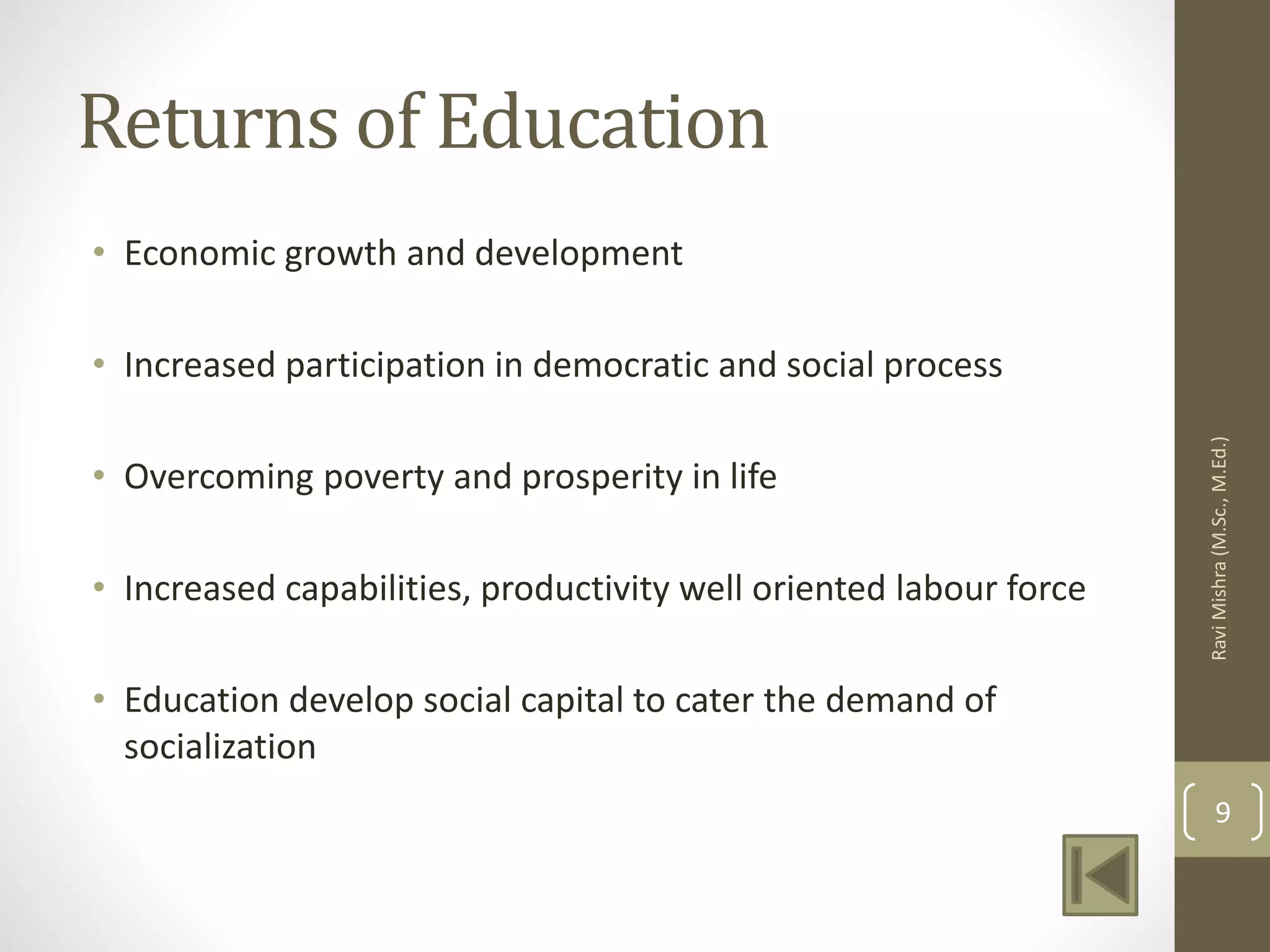 Principles of economics of education | PPTX
