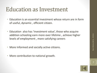 Principles of economics of education | PPTX