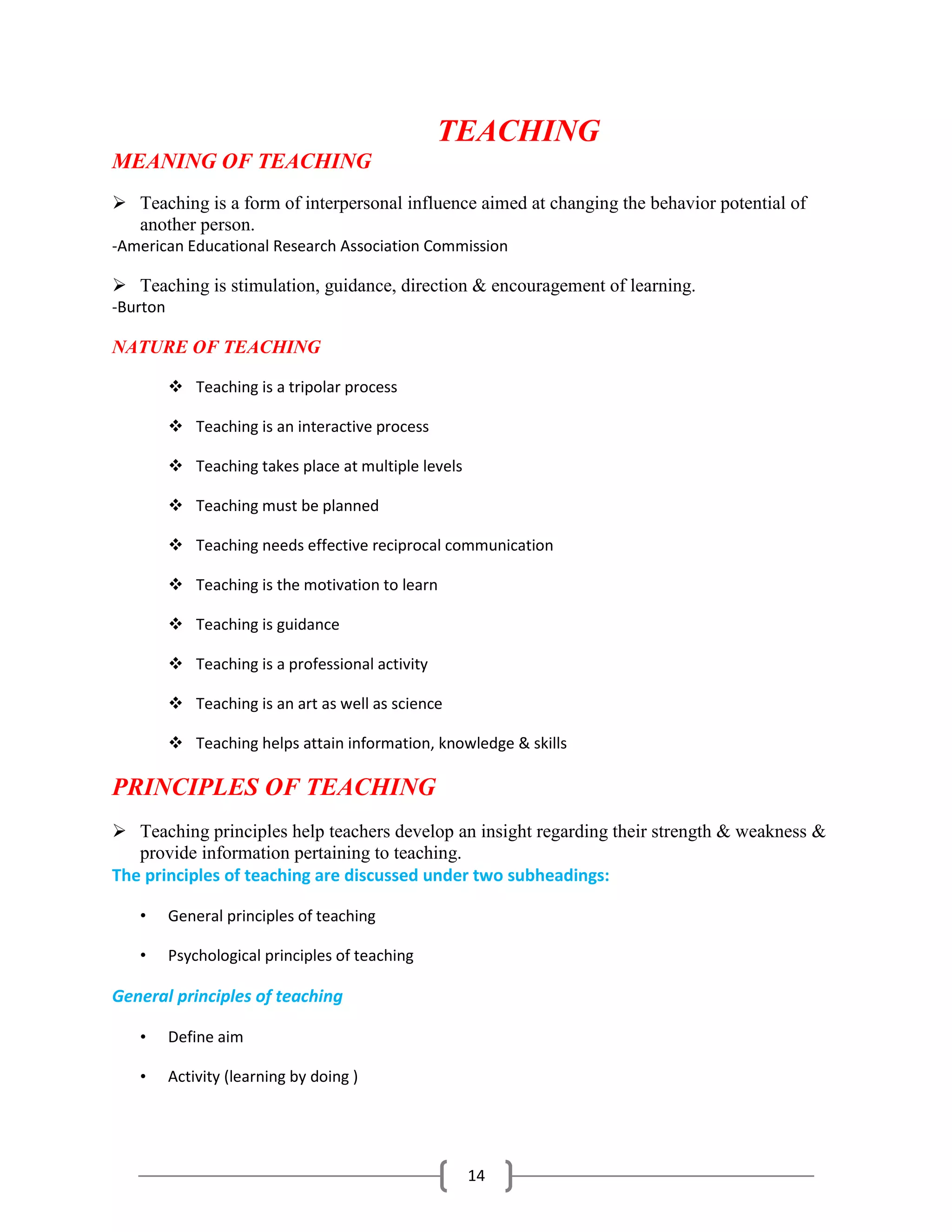 Principles of education and teaching learning process | PDF | Education